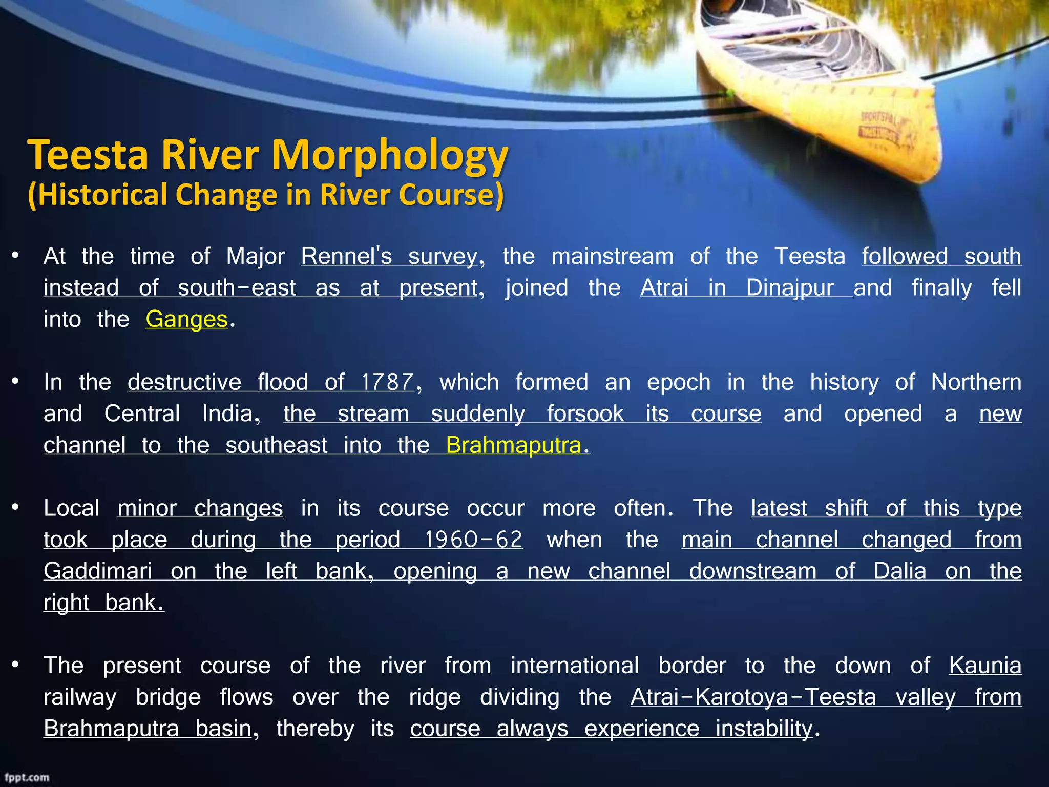 Teesta River (Past, Present and Future Prospect) | PPTX