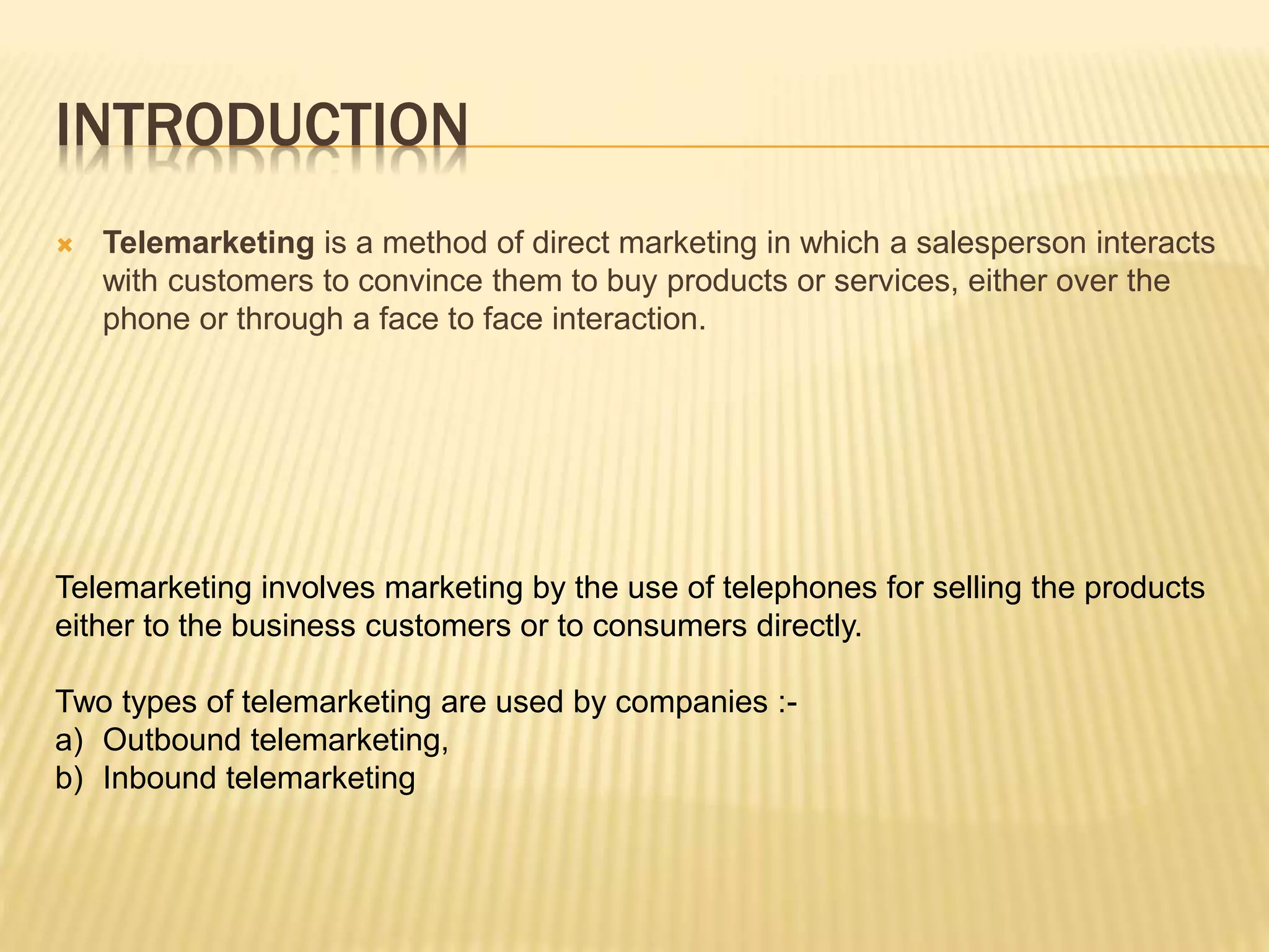 Presentation on telemarketing | PPTX