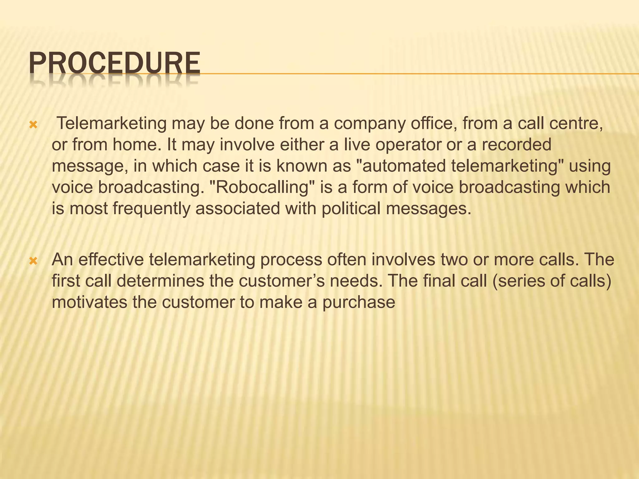 Presentation on telemarketing | PPTX