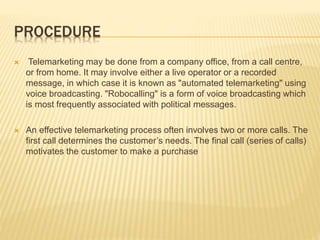 Presentation on telemarketing | PPTX
