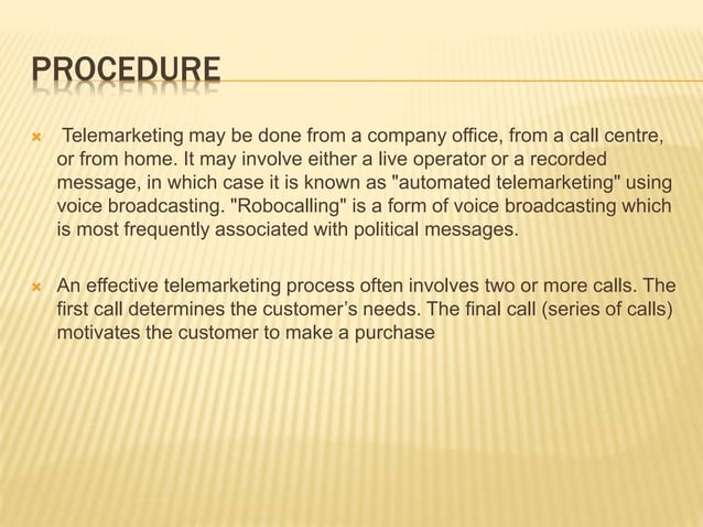 Presentation on telemarketing | PPTX