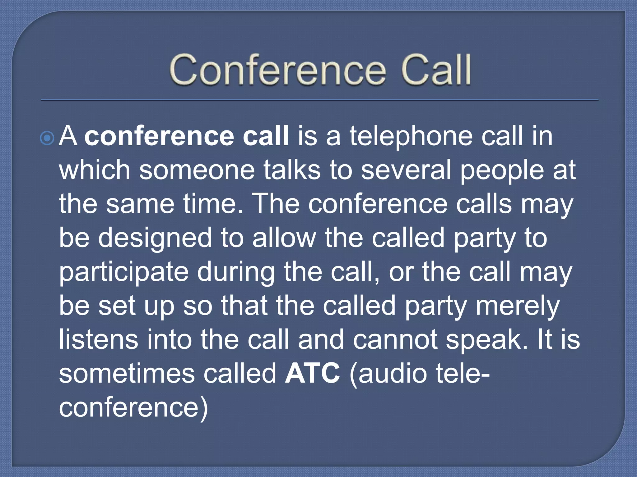 Presentation on telephonic technique | PPT