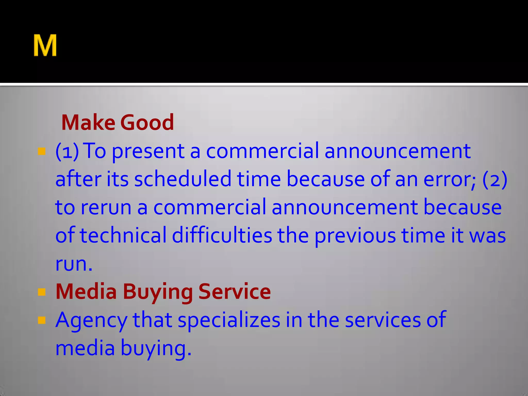 Presentation on terminology of advertising | PPTX