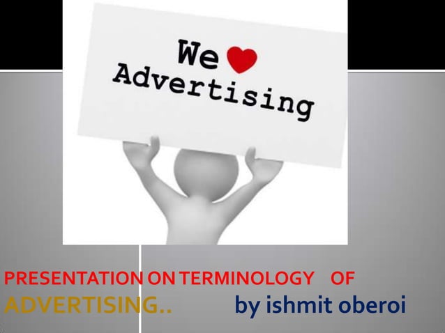 Presentation on terminology of advertising | PPTX | Desktop Publishing ...