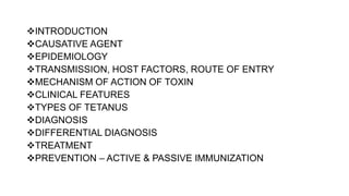 Presentation on Tetanus Disease | PDF