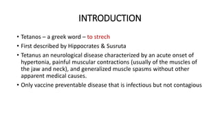 Presentation on Tetanus Disease | PDF