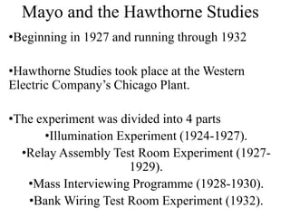 Presentation on the hawthorne | PPTX