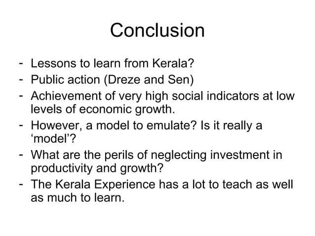 Presentation on the kerala model of development | PPT | Economy ...