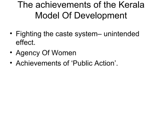 Presentation on the kerala model of development | PPT | Economy ...