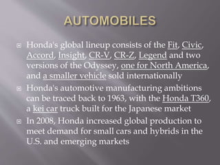 Presentation on the topic of honda | PPTX