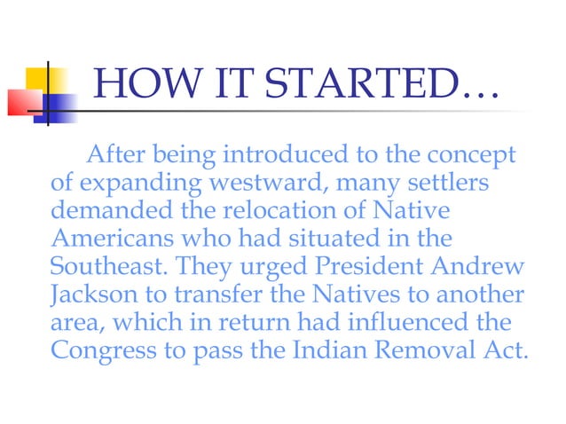 Presentation on the Trail of Tears | PPT