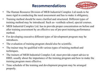 Internship Presentation on The Training and Development Process of MEB ...