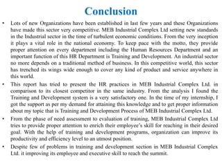 Internship Presentation on The Training and Development Process of MEB ...