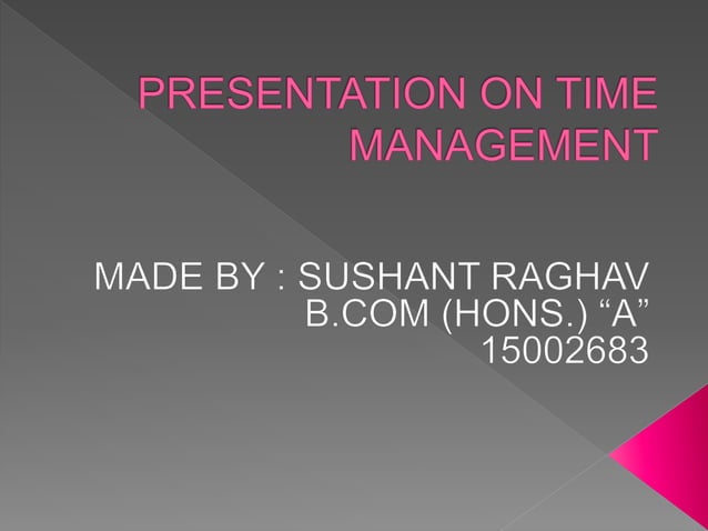 Presentation on time management | PPTX