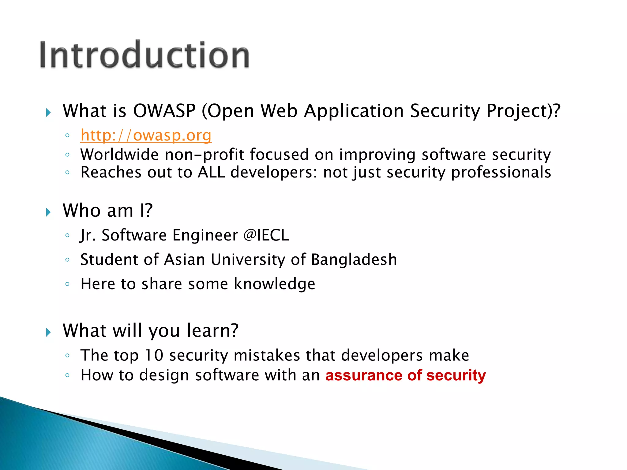 Presentation on Top 10 Vulnerabilities in Web Application | PPT