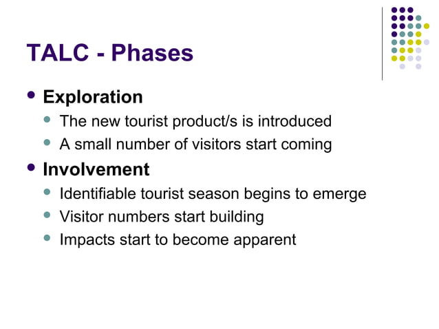Presentation on tourist area life cycle | PPT