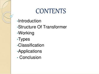 Presentation of transformer ppt | PPTX