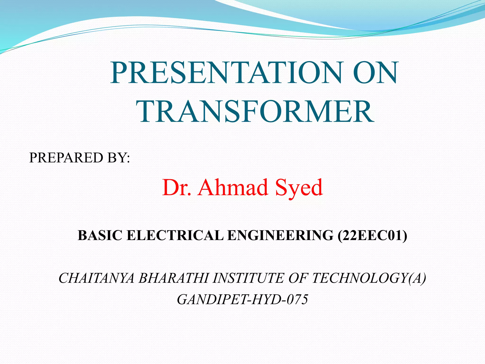 Presentation on Transformer.pptx
