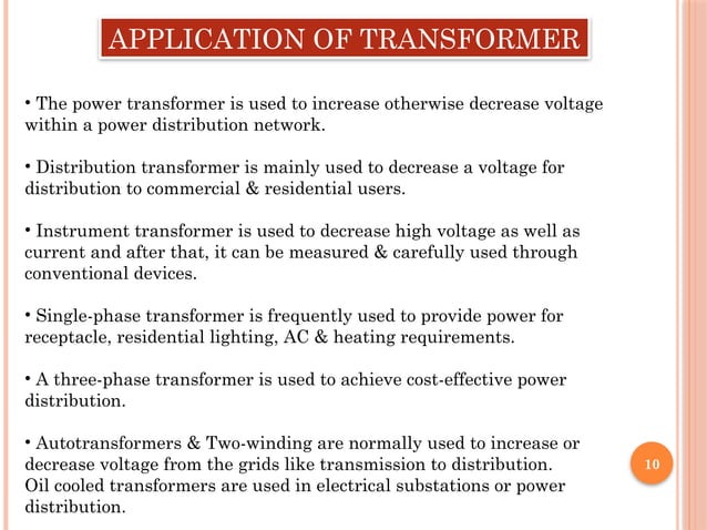 Presentation on Transformer.pptx and diffrent parts | PPTX