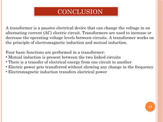 Presentation on Transformer.pptx and diffrent parts | PPTX