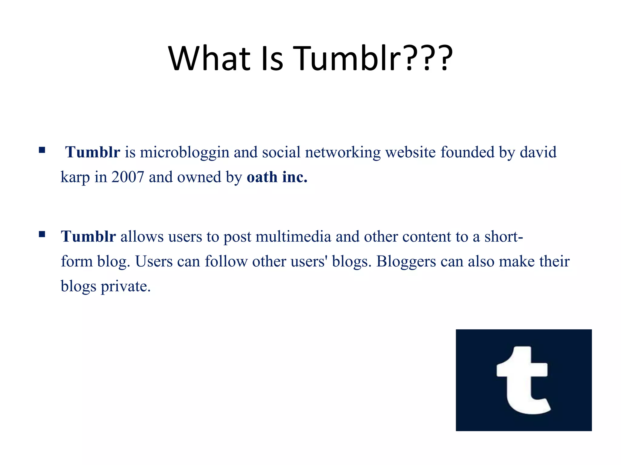 Presentation on tumblr | PPT
