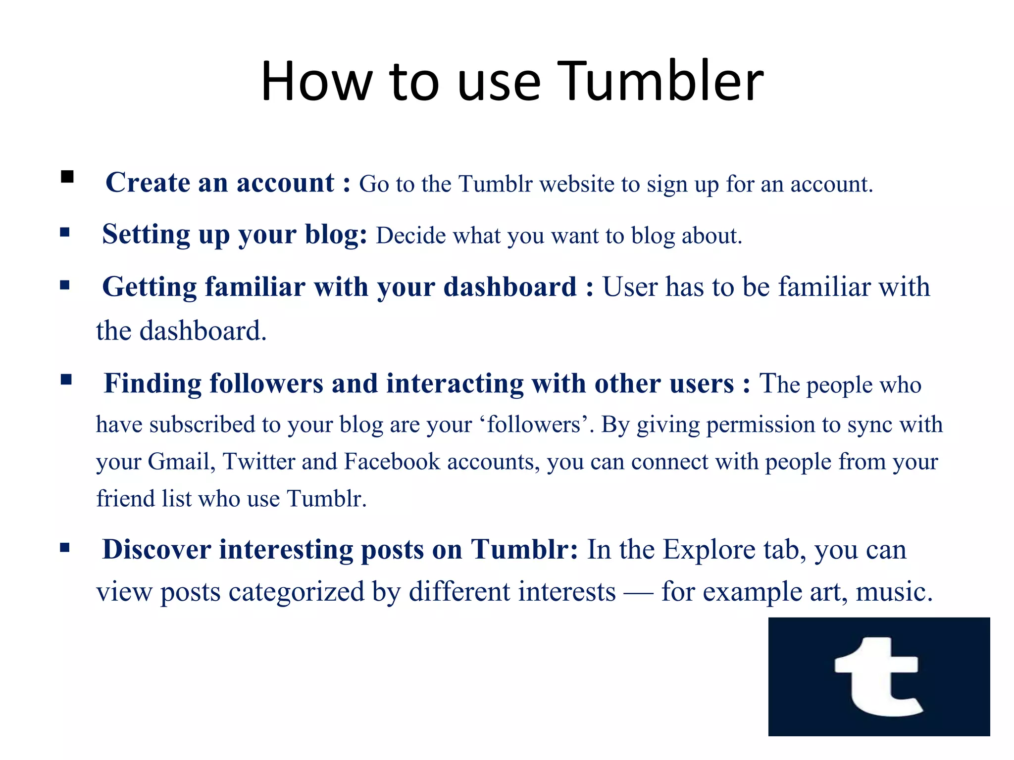 Presentation on tumblr | PPT