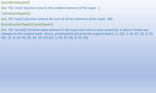 PRESENTATION ON TUPLES.pptx | Programming Languages | Computing