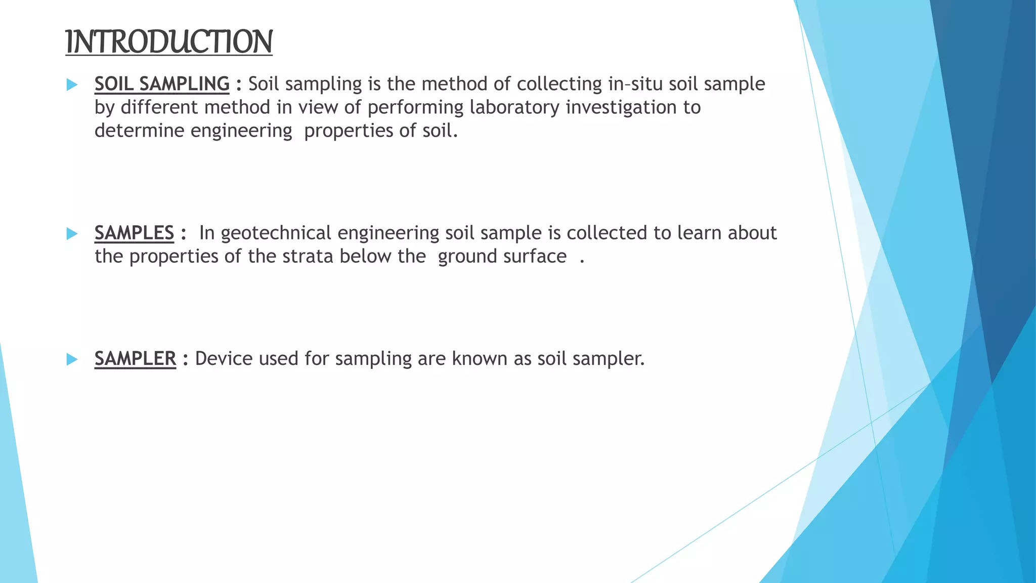 Presentation on type of sample and sampler in geotechnical engineering ...