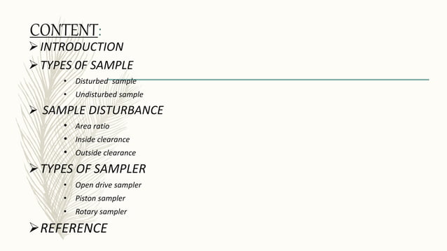 Presentation on type of sample and sampler in geotechnical engineering ...