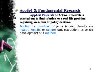 Presentation on types of research | PPSX