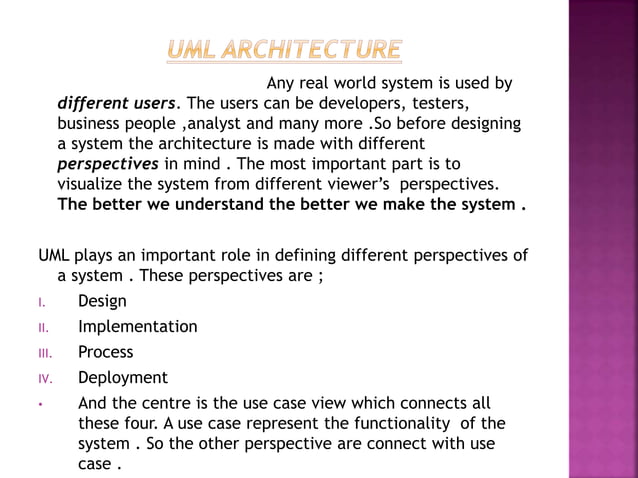 Presentation on uml | PPTX | Programming Languages | Computing