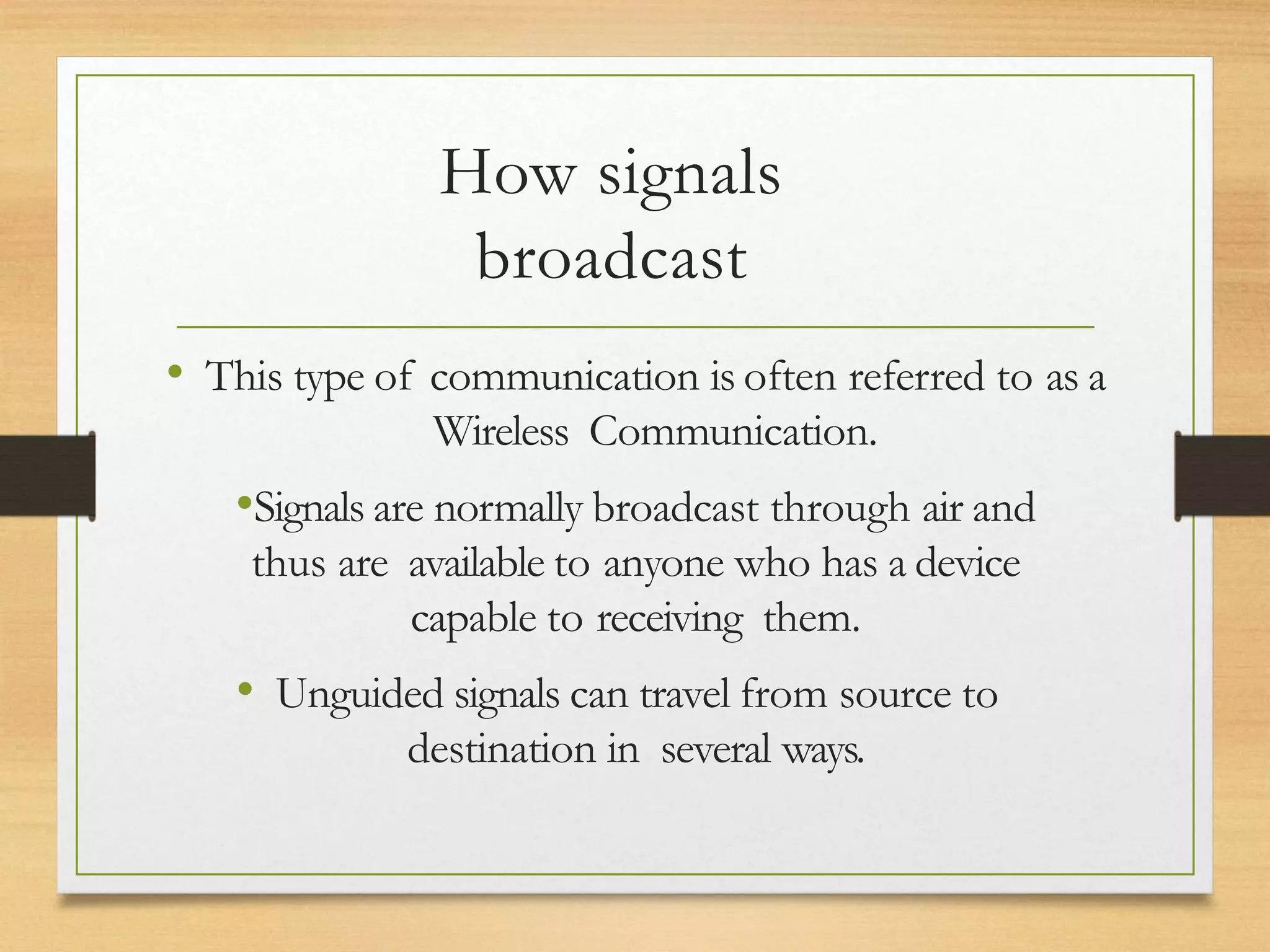 Presentation on unguided transmission media | PPTX