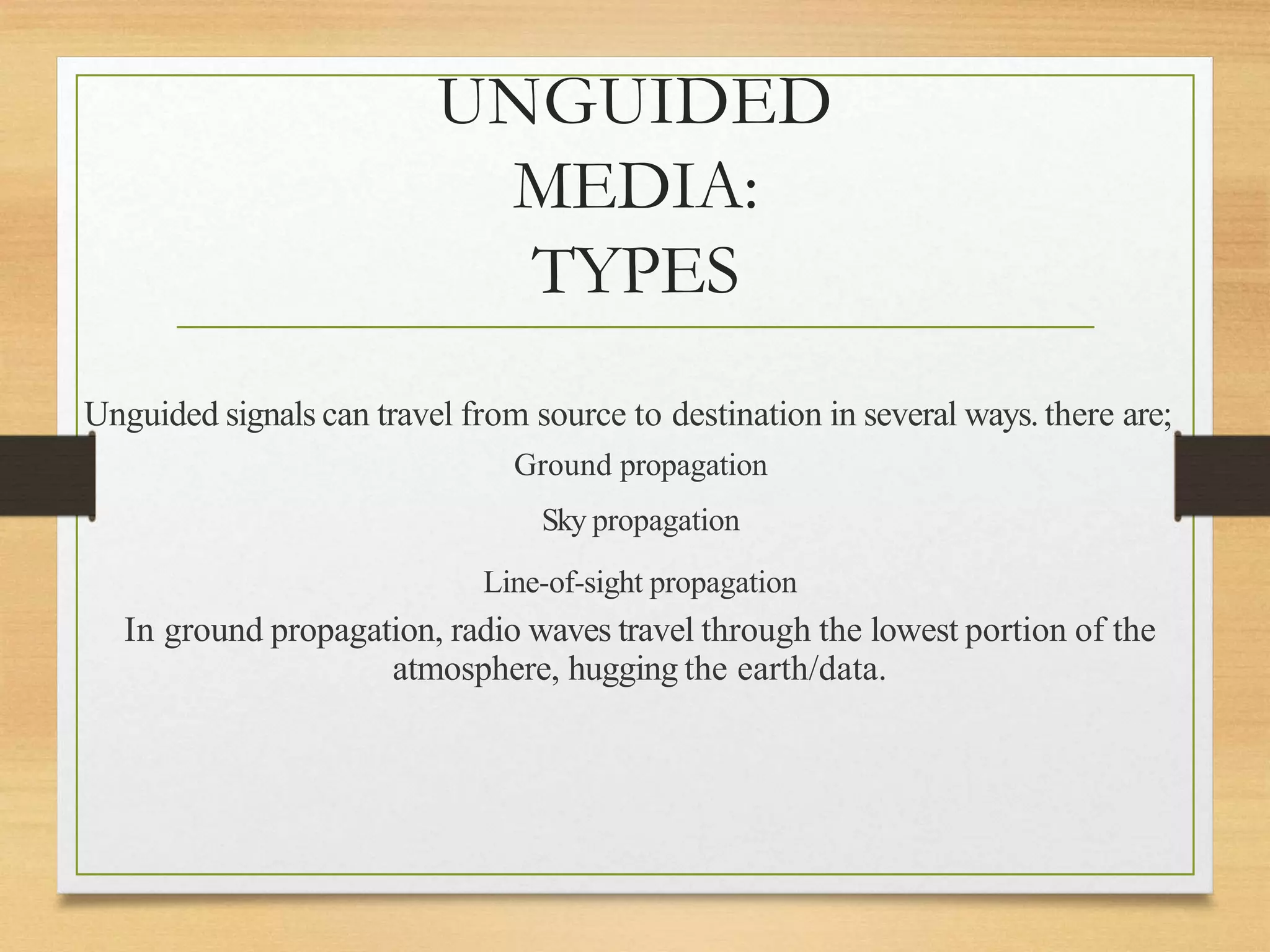 Presentation on unguided transmission media | PPTX
