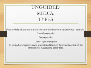 Presentation on unguided transmission media | PPTX