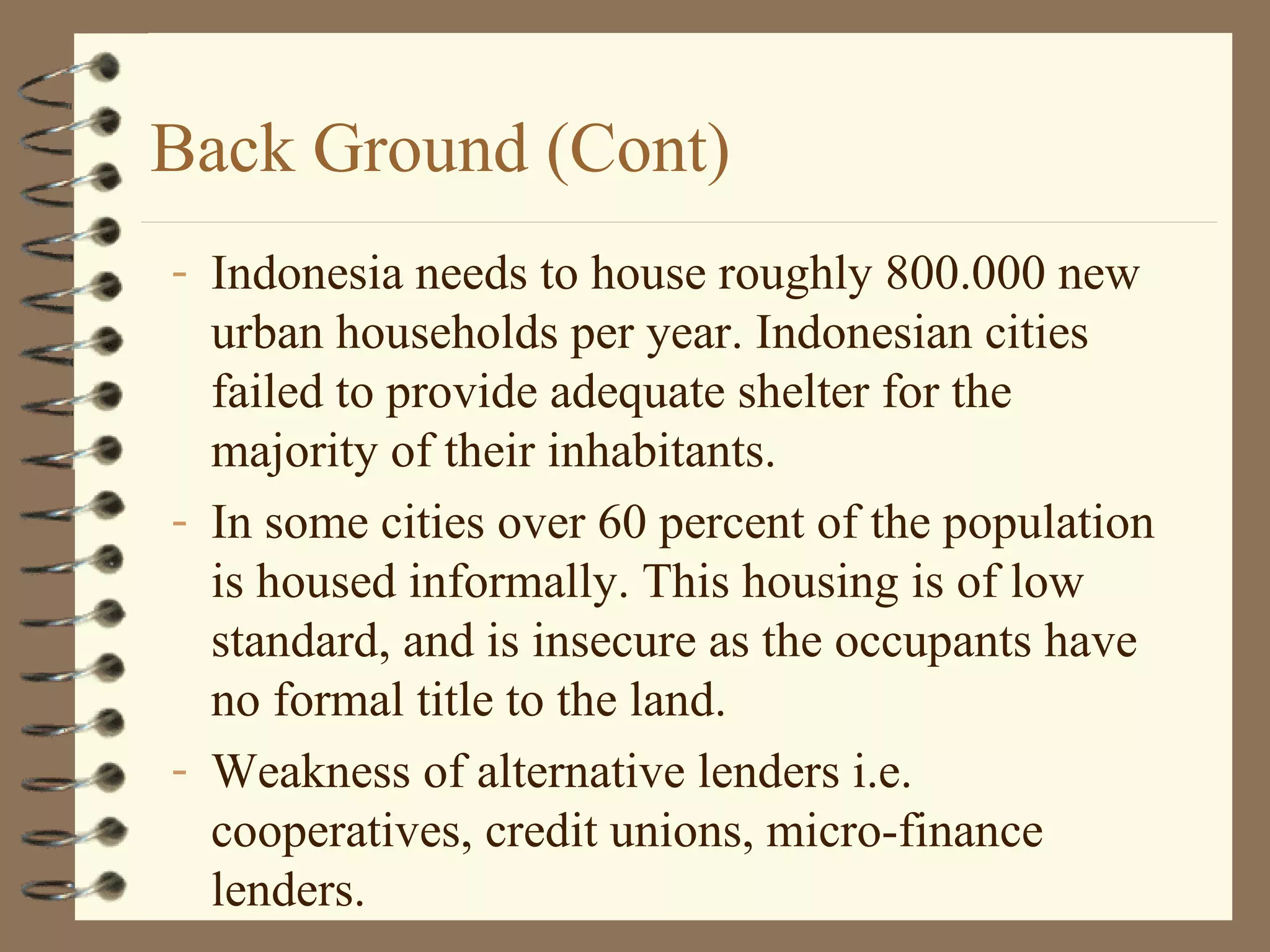 Neighbourhood Upgrading and Shelter Sector Project Indonesia | PPT