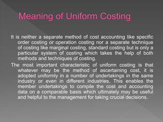 Presentation on uniform costing | PPTX