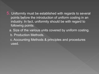 Presentation on uniform costing | PPTX