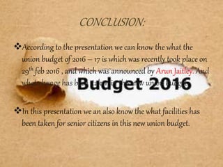 Presentation on union budget. | PPTX