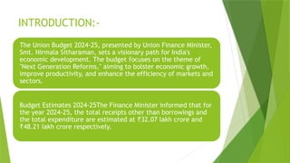 Presentation on union budget of india 2024 | PPTX