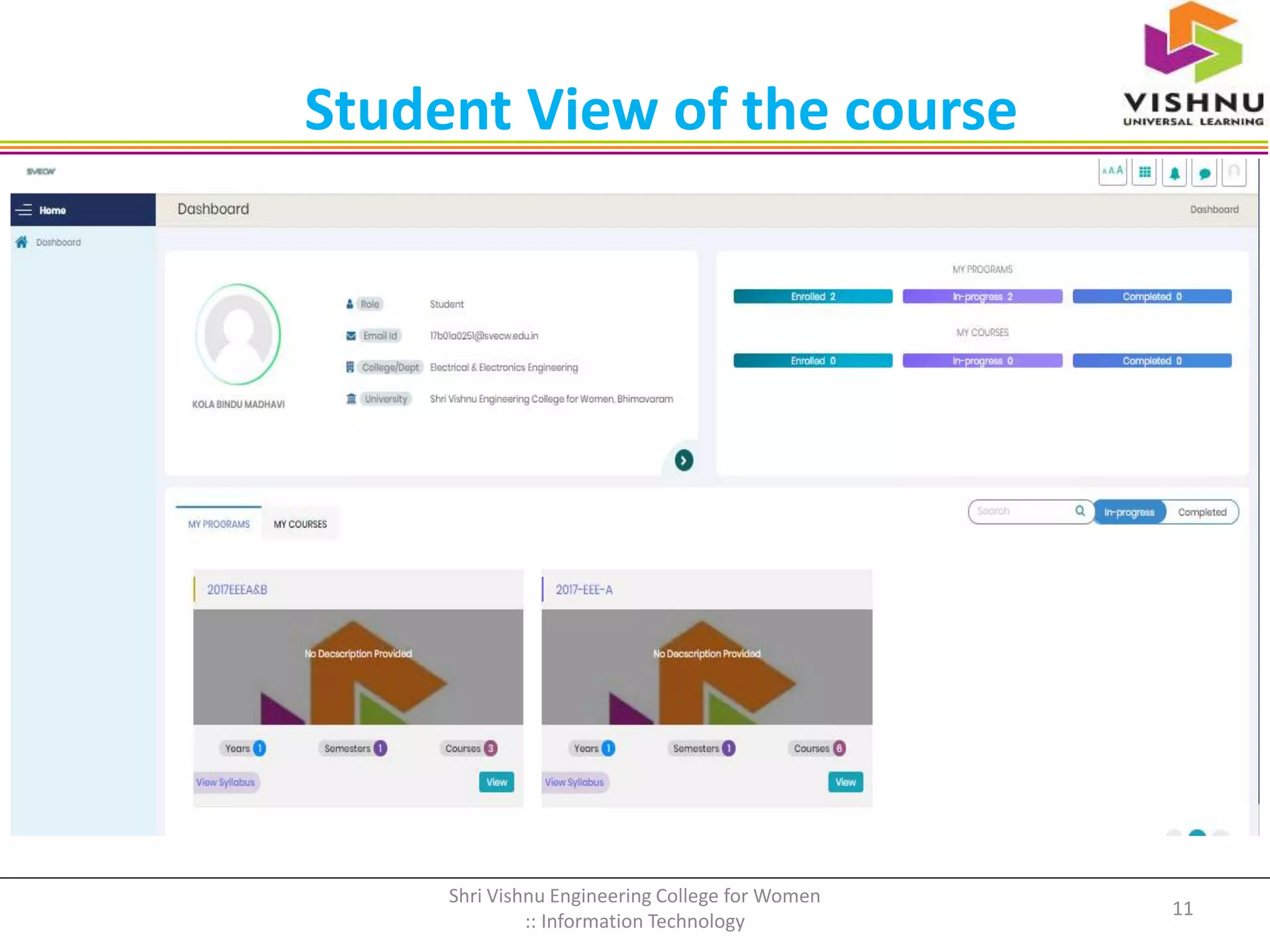Presentation on usage of Vishnu LMS-SVECW.pptx