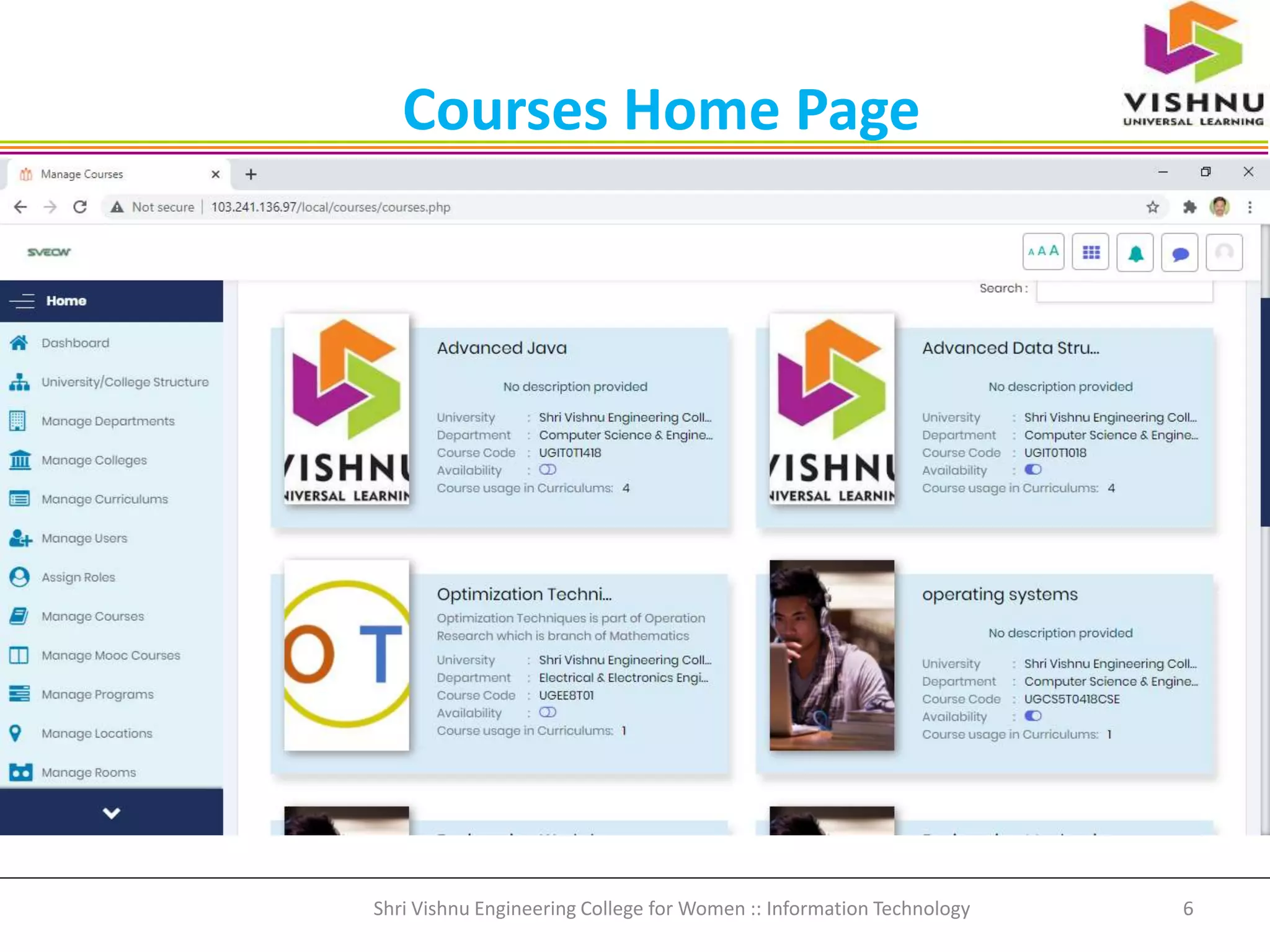 Presentation on usage of Vishnu LMS-SVECW.pptx