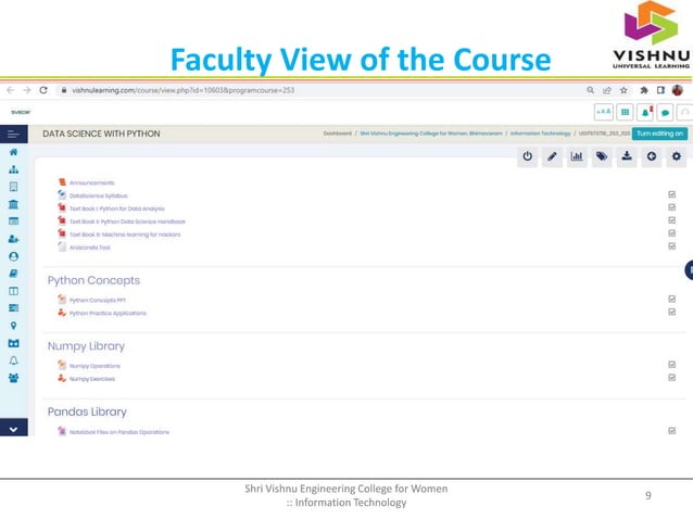Presentation on usage of Vishnu LMS-SVECW.pptx