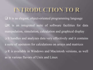 Presentation on use of r statistics | PPT | Free Download