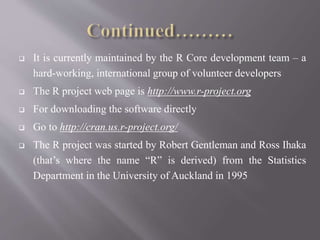 Presentation on use of r statistics | PPT