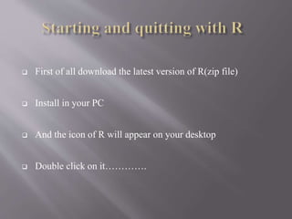 Presentation on use of r statistics | PPT