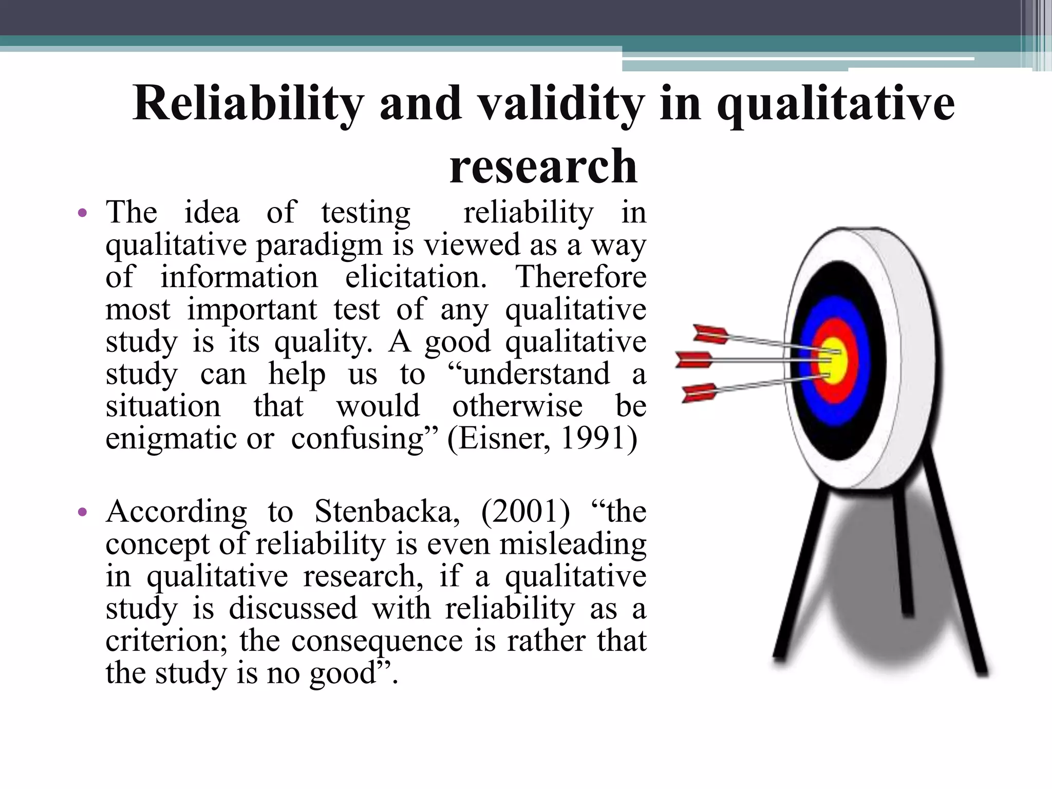 Presentation on validity and reliability in research methods | PPTX