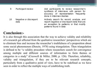 Presentation on validity and reliability in research methods | PPTX