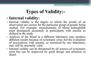 Presentation on validity and reliability in research methods | PPTX