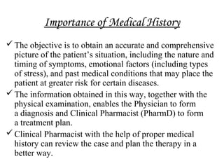 Presentation on various parameters in patient profile form..... | PPT
