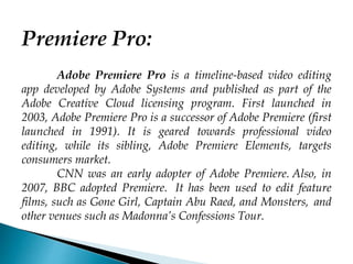 Presentation on video editing | PPTX | Video Software | Computer ...